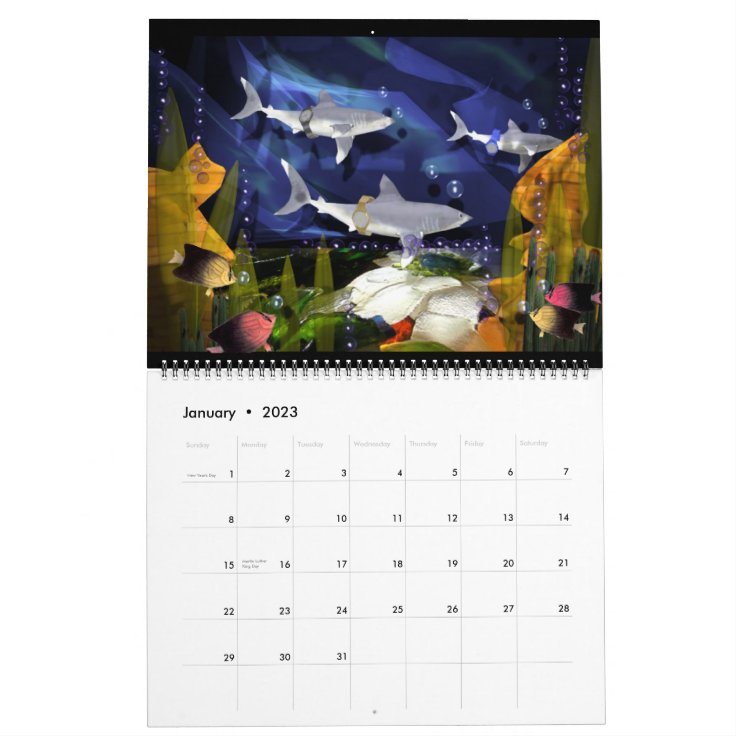 2013 Large Sea-Life art calendar by Valxart.com | Zazzle