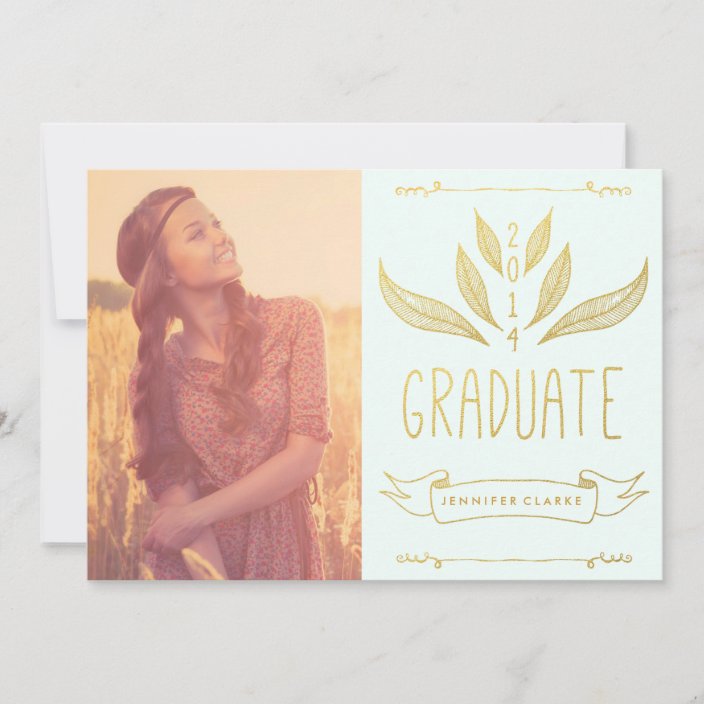 2014 GOLD GRADUATION PARTY INVITATION | Zazzle.com