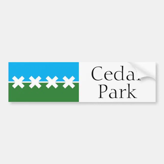 2016 city flag of Cedar Park, Texas bumper sticker | Zazzle