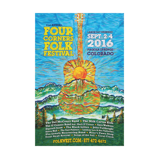 2016 Four Corners Folk Festival Poster Canvas Print | Zazzle