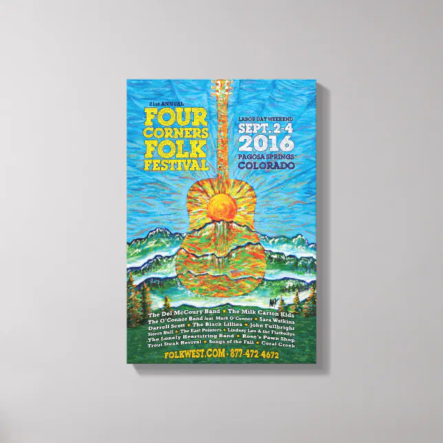 2016 Four Corners Folk Festival Poster Canvas Print | Zazzle