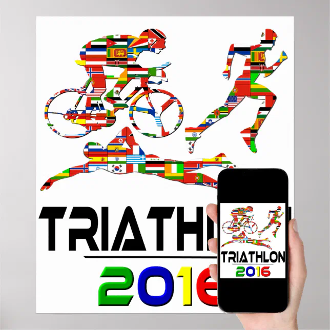 2016: Triathlon Poster | Zazzle