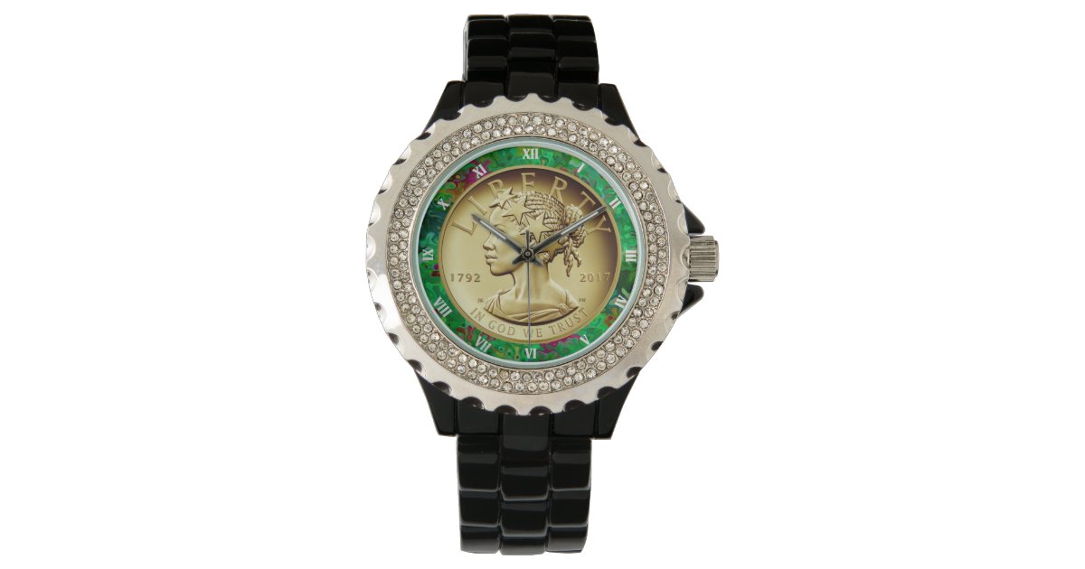 2017 GOLD LADY LIBERTY COIN WATCH | Zazzle