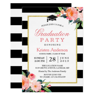 Flower Graduation Invitations & Announcements | Zazzle