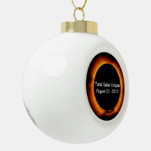 2017 Total Solar Eclipse Ceramic Ball Christmas Ornament | Zazzle