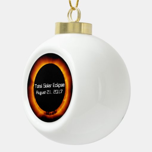 2017 Total Solar Eclipse Ceramic Ball Christmas Ornament | Zazzle