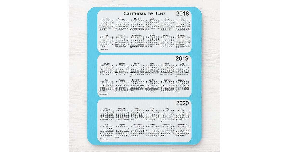 2018-2020 Sky Blue Calendar by Janz Mouse Pad | Zazzle