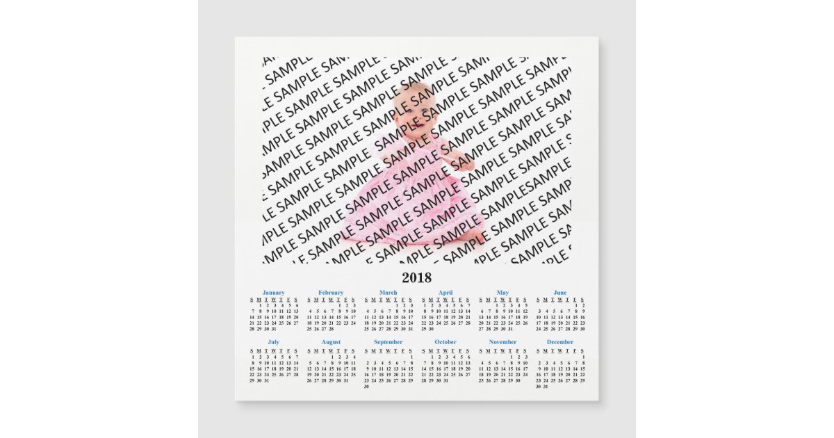 2018 Annual Photo Custom Calendar Magnet Card | Zazzle