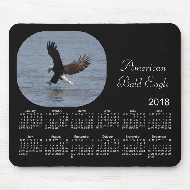 2018 Bald Eagle Calendar by Janz Mouse Pad | Zazzle