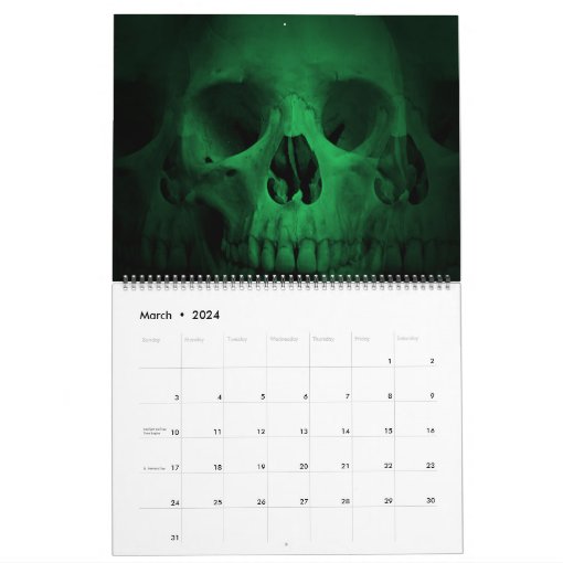 2018 Calendar of skulls | Zazzle