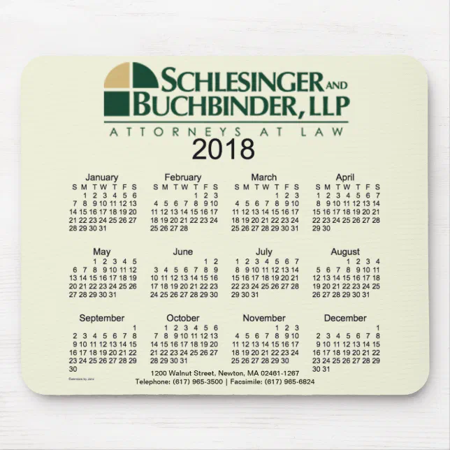 2018 Custom Design Business Calendar by Janz Mouse Pad | Zazzle