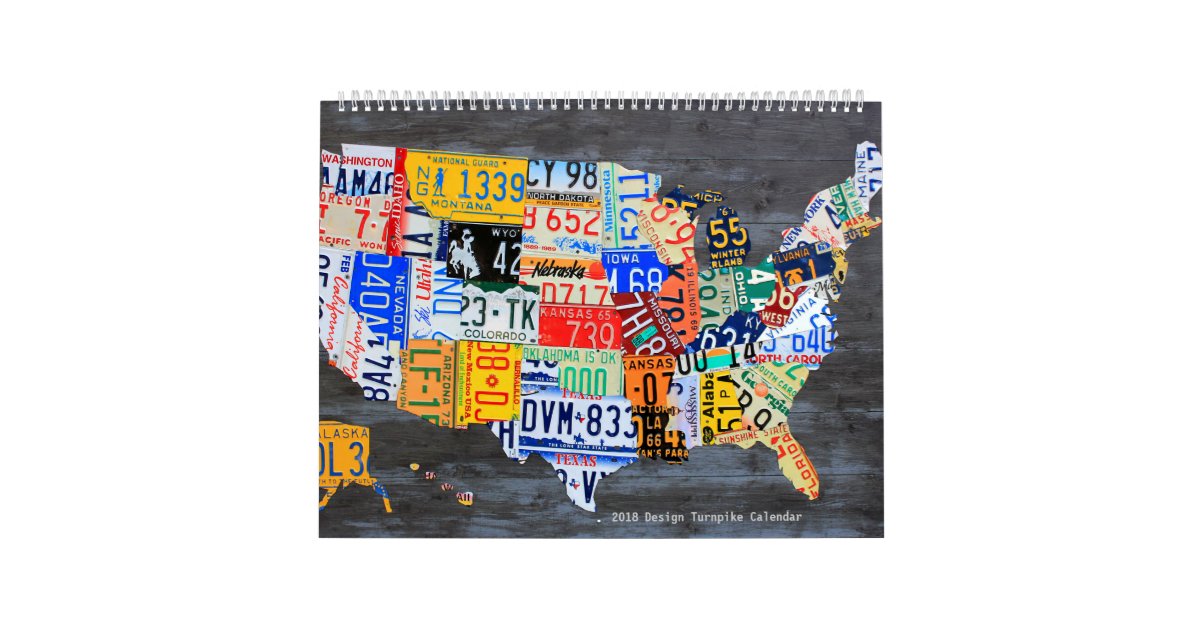 2018 Design Turnpike License Plates Calendar | Zazzle