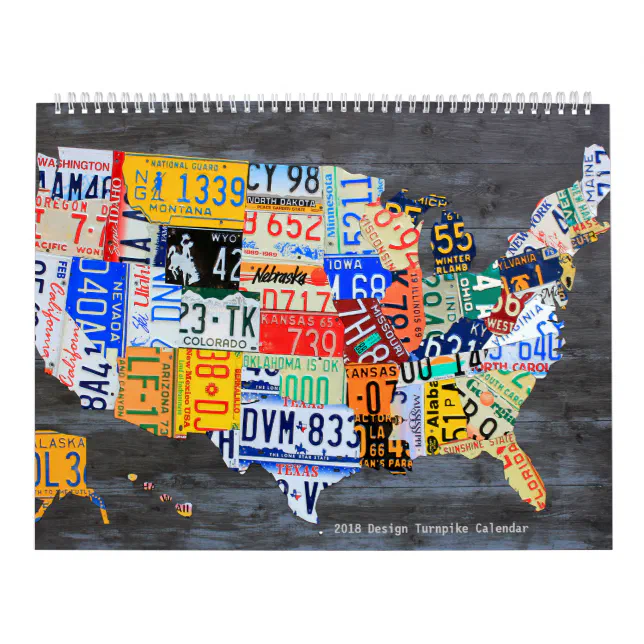 2018 Design Turnpike License Plates Calendar | Zazzle