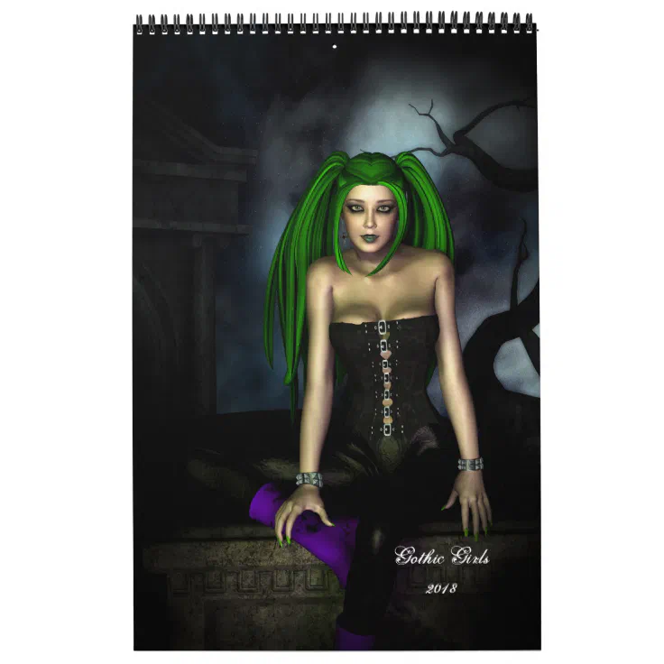 2018 Gothic Girls Calendar | Zazzle