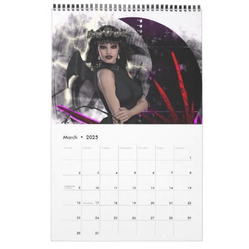 2018 Gothic Girls Calendar | Zazzle