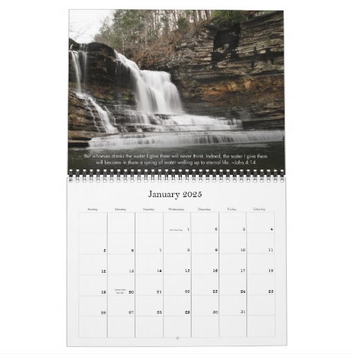 2018 Waterfall Bible Verse Calendar | Zazzle