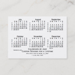 2018 White 52 Week Calendar by Janz Business Cards | Zazzle