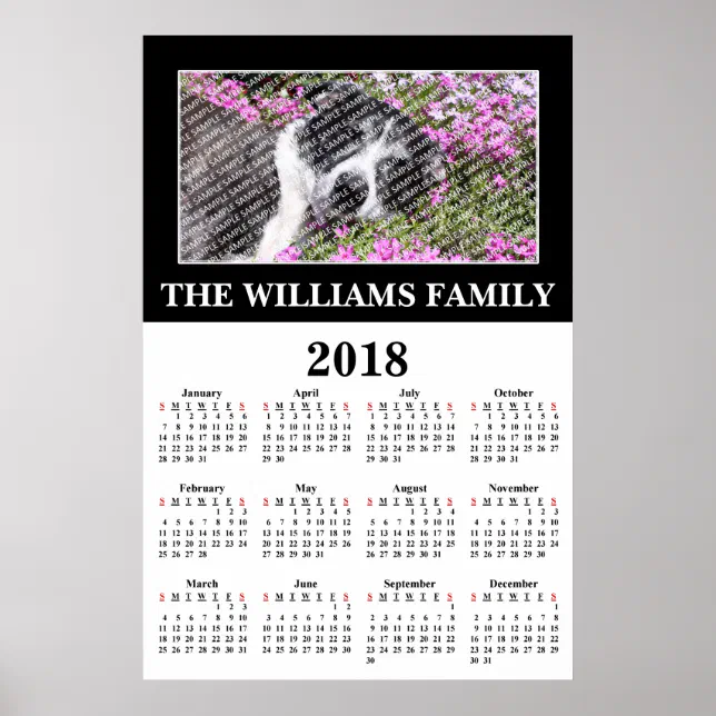2018 Your Favorite Photo Custom Calendar Poster | Zazzle