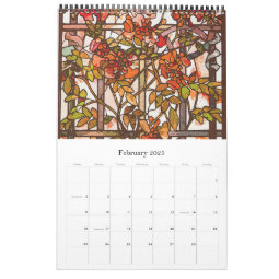 2019 2020 Tiffany Stained Glass Nature Calendar | Zazzle