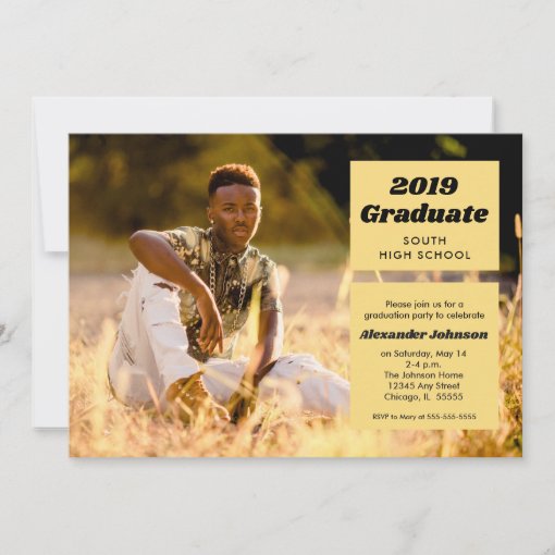 2019 Graduate | Horizontal Photo Graduation Party Invitation | Zazzle