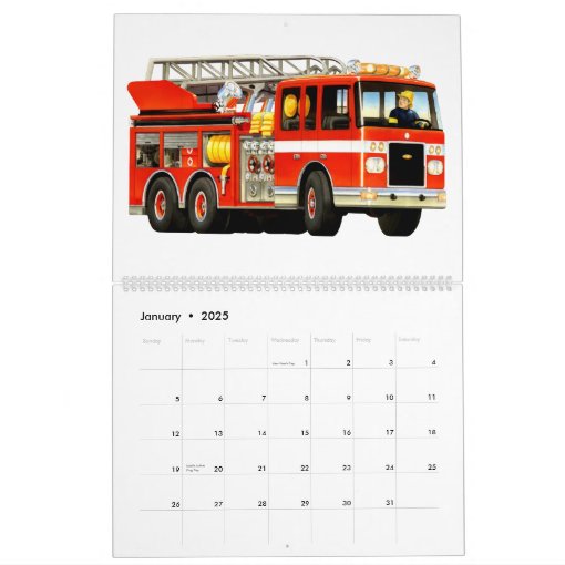 2019 Kids Construction Truck Calendar | Zazzle