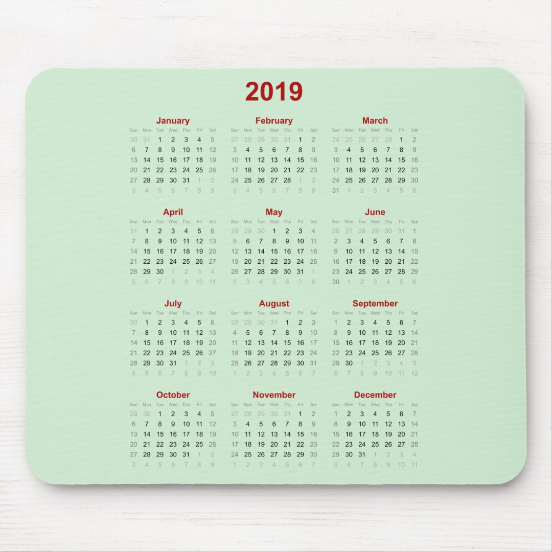 2019 Mouse Pad Calendar | Zazzle