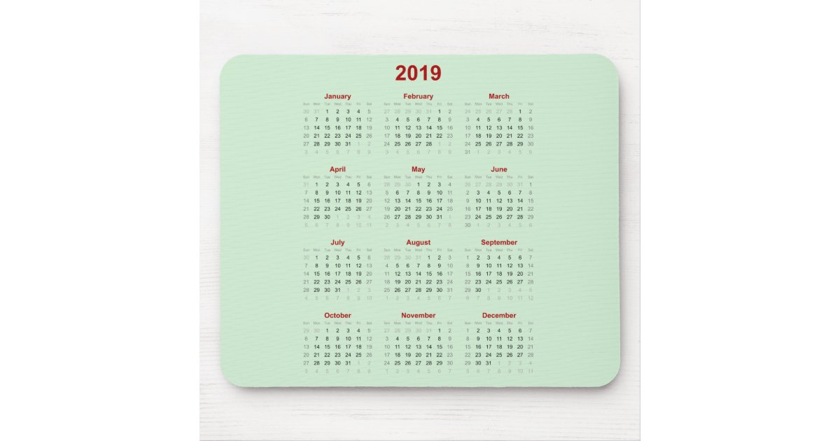 2019 Mouse Pad Calendar | Zazzle