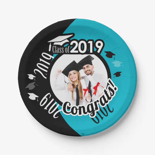 2019 Personalized Paper photo plate Graduation | Zazzle