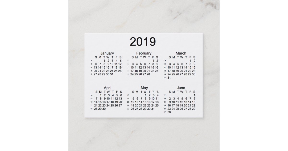 2019 White 52 Week Calendar by Janz Business Cards | Zazzle