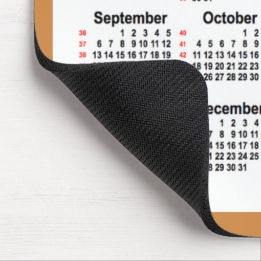 2020-2021 52 Week Calendar by Janz Peru Gold Mouse Pad | Zazzle