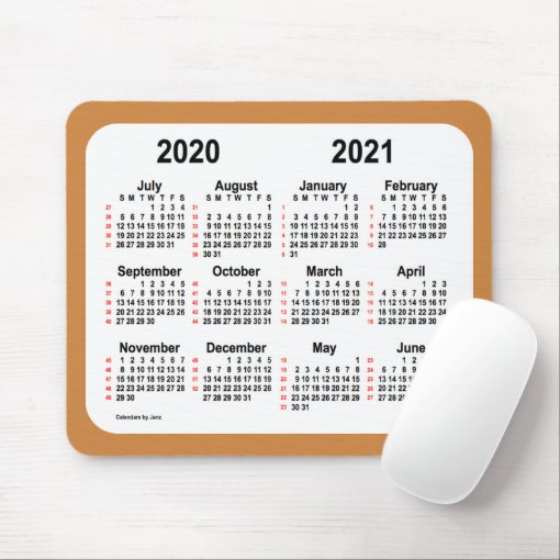 2020-2021 52 Week Calendar by Janz Peru Gold Mouse Pad | Zazzle