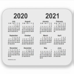 2020-2021 School Year Calendar by Janz Transparent Sticker | Zazzle