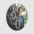 2020 Black Blue and Silver Graduation Photo Ornament | Zazzle