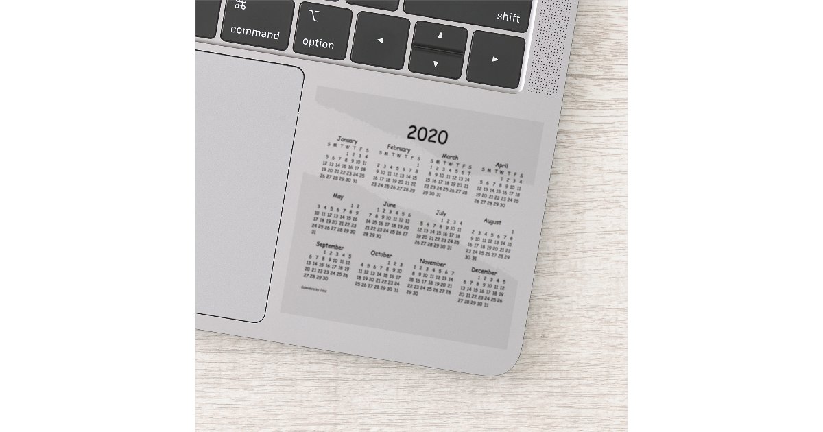 2020 Calendar by Janz Comic Sans Transparent Sticker | Zazzle