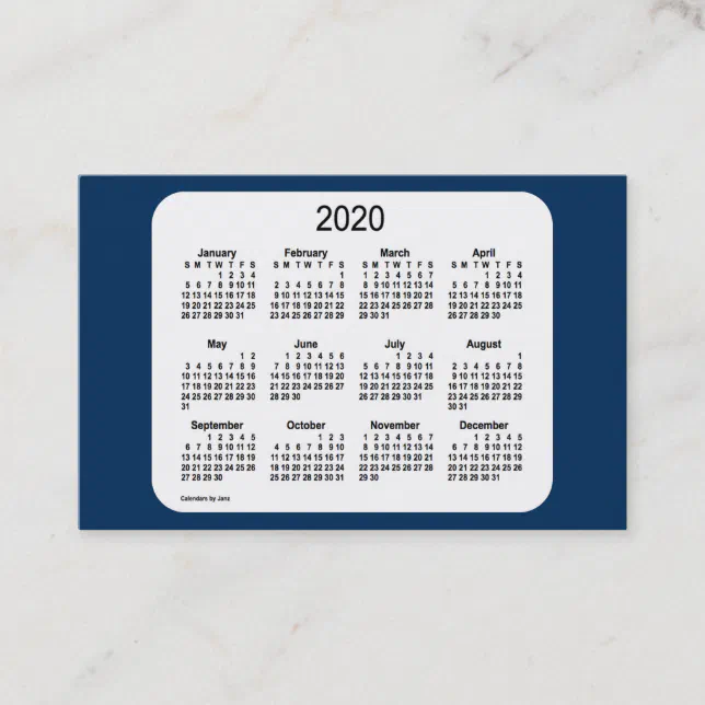 2020 Calendar by Janz Police Box Blue Euro Business Card | Zazzle
