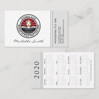 2020 Calendar Logo Company Business Card | Zazzle