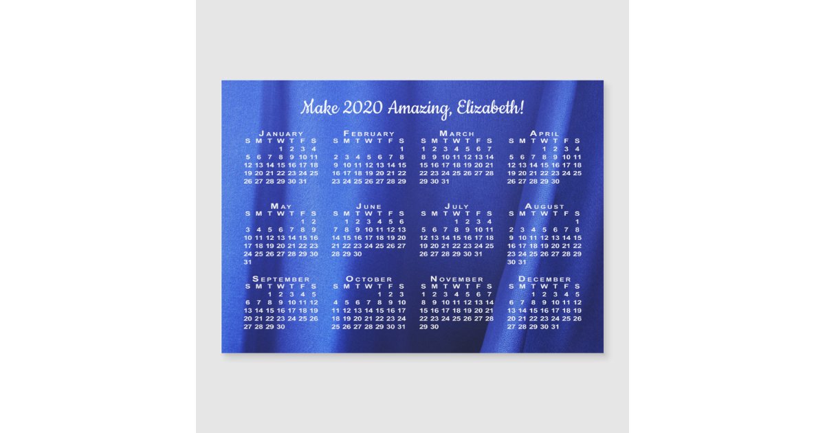 2020 Calendar Motivation Name Abstract Blue Photo | Zazzle