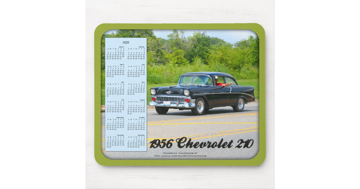 2020 Calendar Mousepad, 1956 Chevrolet 210 Car Mouse Pad | Zazzle