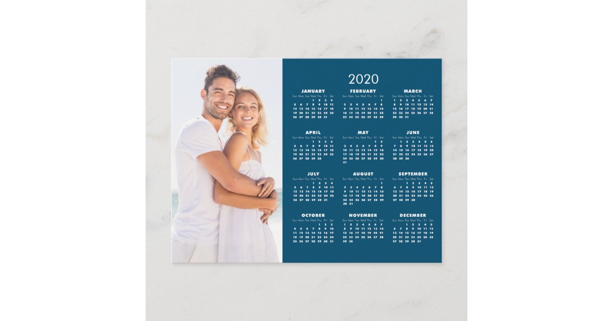 2020 Calendar Your Photo Holiday Postcard | Zazzle