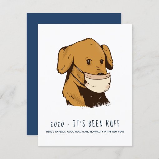 2020 It's been RUFF Funny Dog in Facemask Holidays | Zazzle