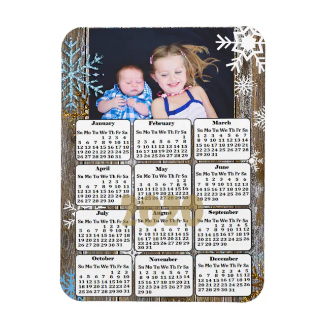 2020 MINI Calendar Magnets with your Family Photo | Zazzle