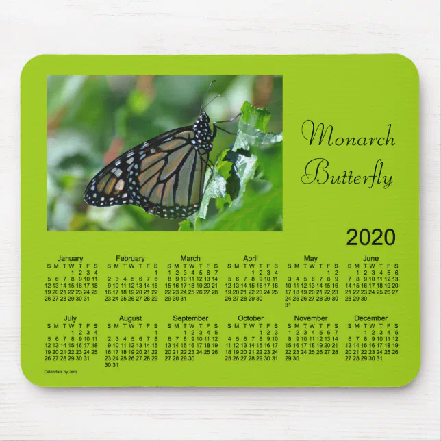 2020 Monarch Butterfly Calendar by Janz Mouse Pad | Zazzle