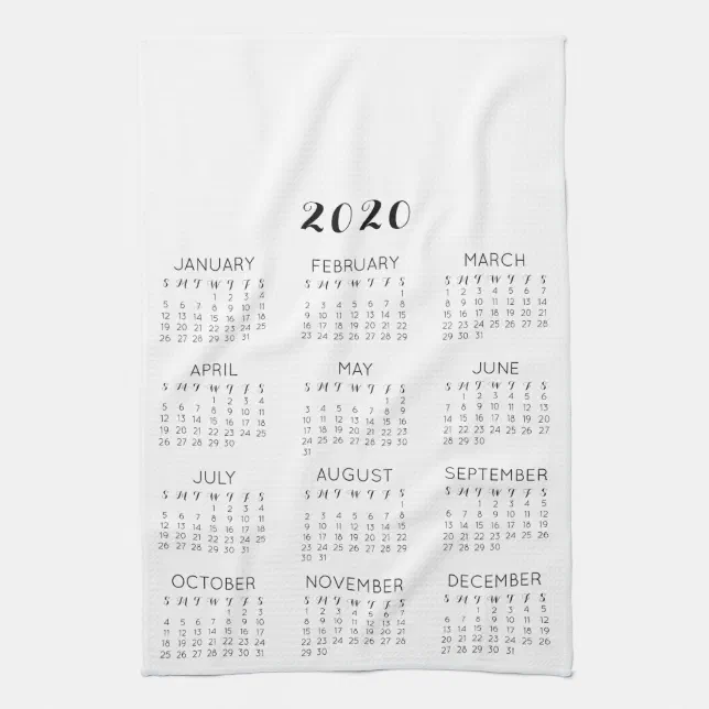 2020 Personalized Photo Calendar DIY Kitchen Towel | Zazzle