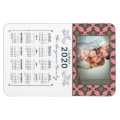 2020 Photo Personalize Pink Pattern Calendar Magnet | Zazzle