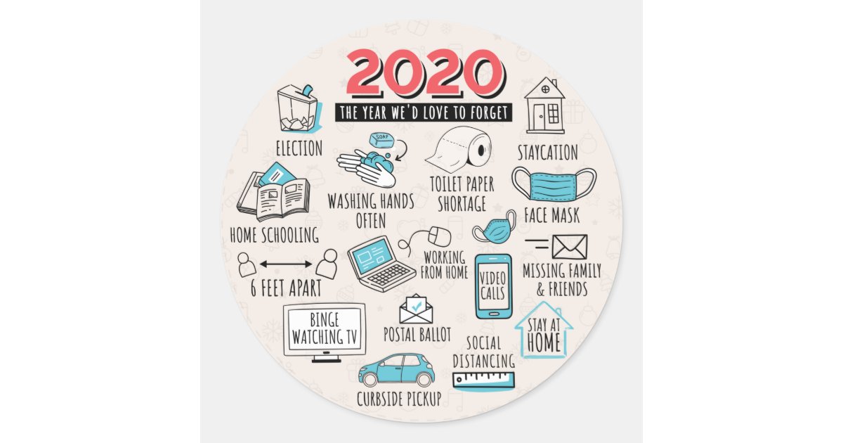 2020 Quarantine Year To Forget Commemorative Classic Round Sticker | Zazzle