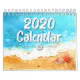 2020 Watercolor Ocean Sea Life Calendar | Zazzle
