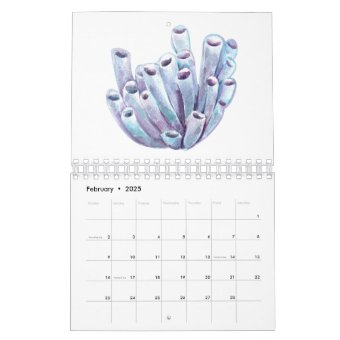 2020 Watercolor Ocean Sea Life Calendar | Zazzle