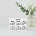 2020 White 52 Week Calendar by Janz Business Cards | Zazzle