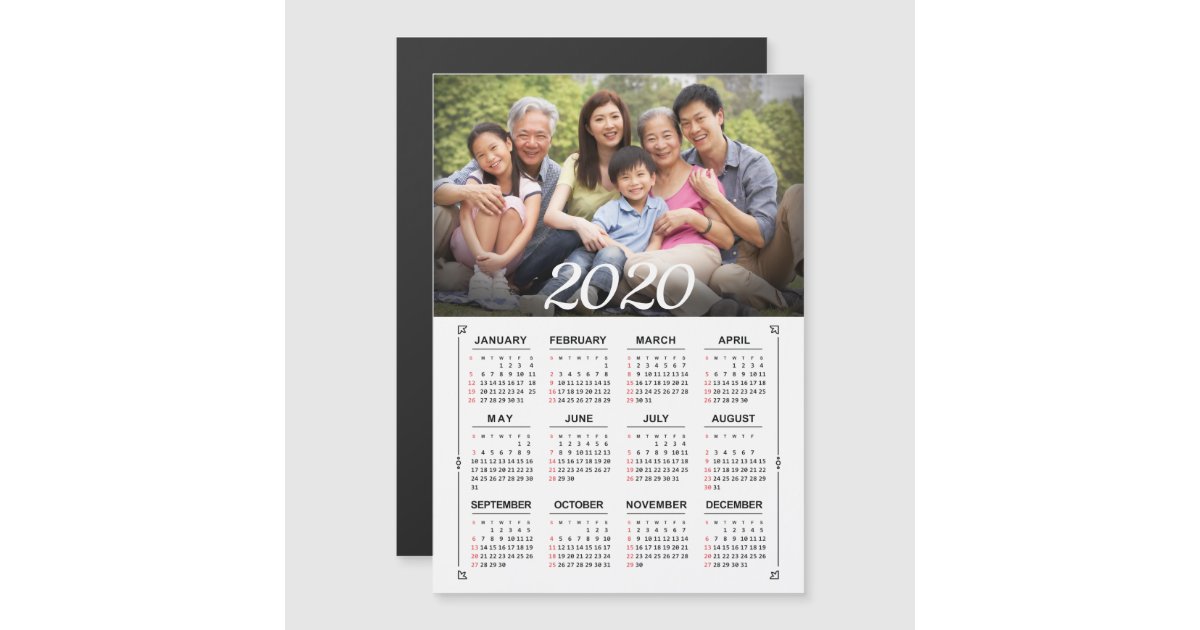 2020 Year Calendar Photo Personalize Magnet | Zazzle