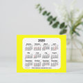 2020 Yellow Holiday Calendar by Janz Postcard | Zazzle